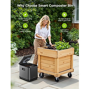 GoveeLife Smart Electric Composter for Kitchen, 3L Compost Bin Indoor with App & Voice Control, Auto-Cleaning, 3 Modes, Turn Food Waste to Fertilizer for Garden, Food Waste Compost Machine