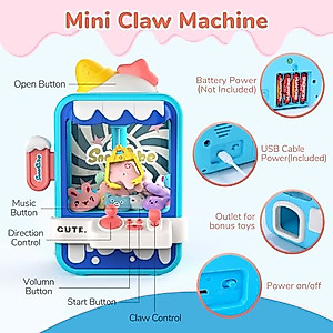Skirfy Claw Machine for Kids, Claw Game Machine,Candy Machine with 27PCS Toy Prizes Inside,Boys Arcade Machine,Adjustable Sound,Great Birthday Gifts for Boys Girls