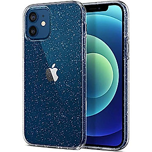ABenkle Compatible with iPhone 12 and 12 Pro Case, Slim Fit Hybrid Glitter Bling Sparkly Case for Women Shockproof Protective Flexible Bumper Cover for iPhone 12/12 Pro 6.1-Inch 2020, Clear Glitter