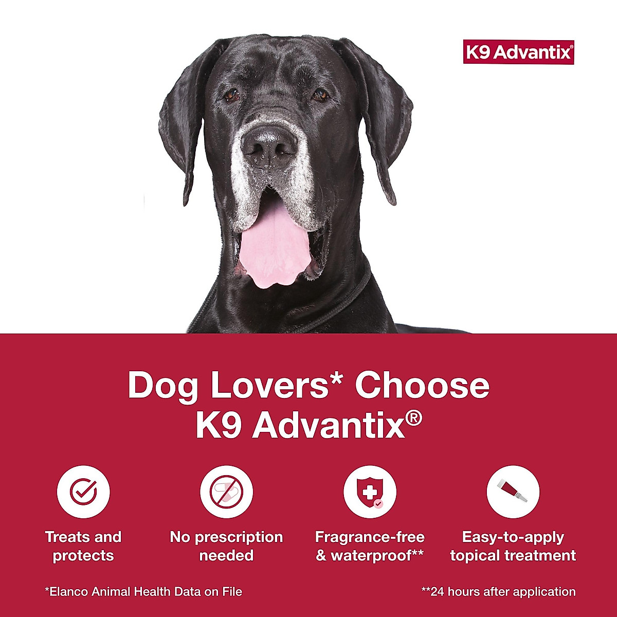 K9 Advantix Flea, Tick & Mosquito Prevention for Dogs Over 55 lbs. | Flea Drops for Extra Large Dogs | Apply Monthly | 2 Treatments