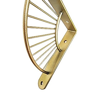 FUNWOOD Gold Metal Shelf Braket 2pcs Floating Shelves Angle L Heavy Duty Metal Supporting Wall mounting Wood Shelving Home Décor Accents Storage Kitchen Office(Wood Not Included)-7.8in