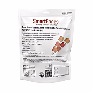 SmartBones Smart Kabobz, Treat Your Dog to a Rawhide-Free Chew Made With Real Chicken, Beef and Pork 18 Count (Pack of 1)
