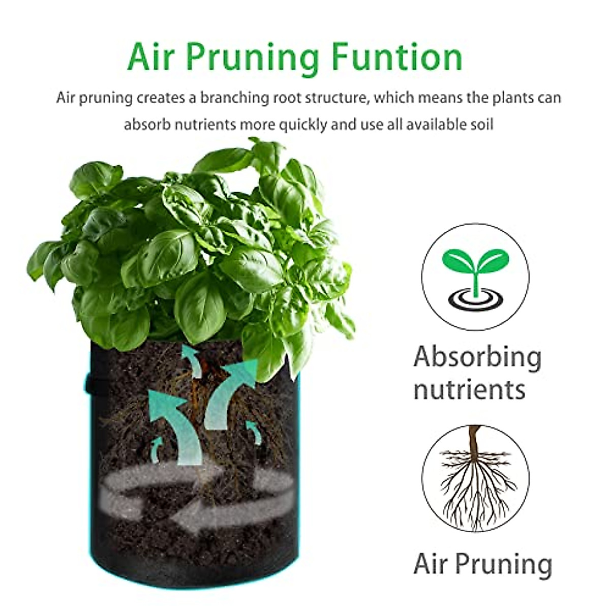 JJGoo 4 Pack Potato Grow Bags 10 Gallon with Flap, Heavy Duty Fabric Grow Bags with Handle and Harvest Window, Non-Woven Planter Pot Plant Garden Bags to Grow Vegetables Potato Tomato, Black