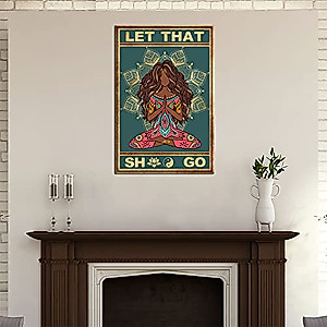 Chakra hippie girl poster-Yoga Zen Meditation Spiritual Paintings Wall Art Canvas Prints Buddha Let That Go Room Bedroom Studio Pictures Wall hippie Decor (Hippie girl 3,16×24inch-Unframed)