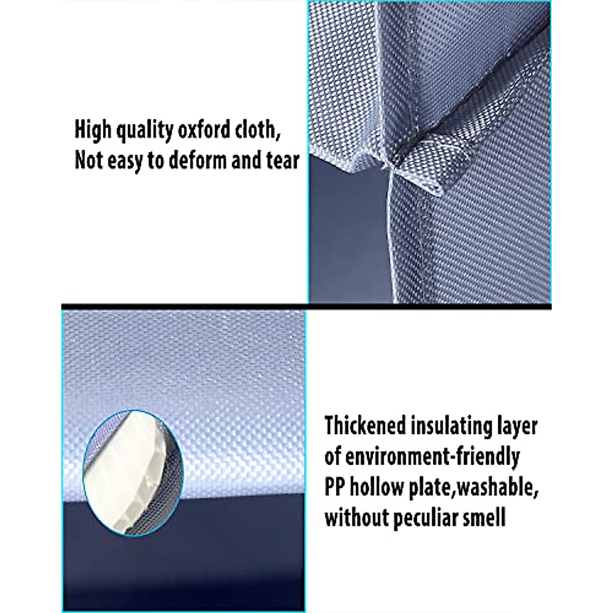 Jeewool Washable Hanging Closet Organizer with 4-Shelf, Sturdy Hanging Shelves for Closet Storage, Foldable Hanging Closet Shelves for Clothes, Shoes,Handbag, Thickened Oxford Fabric (1)