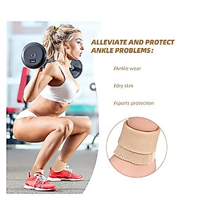 Gel Ankle Sleeve, 1 PC Ankle Support Protection Sleeve Gel Wrist Brace Sleeve, Men Women Ankle Support Compression Sleeve for Basketball Running Sport Injuries Ankle Swelling Foot Pain Relief (black)