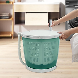 Mini Portable Washing Machine 4.40lbs Capacity, 2 in 1 Manual Non-Electric Washing Machine with Drain Hose, Compact Washer Spin Dryer for Camping, Traveling, Apartments, Dorms, RVs (Green)