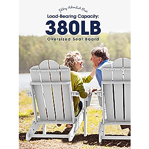 KINGYES Folding Adjustable Adirondack Chair, White