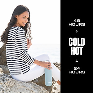 S'well Stainless Steel Water Bottle, 25oz, Aquamarine, Triple Layered Vacuum Insulated Containers Keeps Drinks Cold for 48 Hours and Hot for 24, BPA Free, Perfect for On the Go