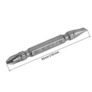 uxcell 2 Pcs PH2/SL6 Magnetic Double Ended Screwdriver Bits, 1/4 Inch Hex Shank 2.56-inch Length S2 Power Tool