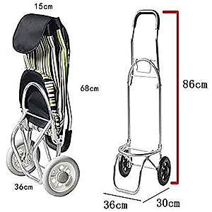 Shopping Trolley on Wheels Multi Function Shopping Cart Light Weight Aluminum Alloy Trolley Large Capacity Wheeled Foldable Push Cart Bag with 2 Wheels Storage Hand Trucks,Red and White Letters