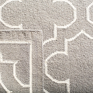 SAFAVIEH Dhurries Collection 8' x 10' Grey/Ivory DHU625B Handmade Flatweave Premium Wool Area Rug