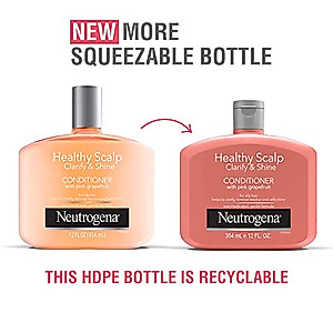 Neutrogena Exfoliating Healthy Scalp Clarify & Shine Conditioner for Oily Hair and Scalp, Anti-Residue Conditioner with Pink Grapefruit, Paraben & Phthalate-Free, Color-Safe, 12oz