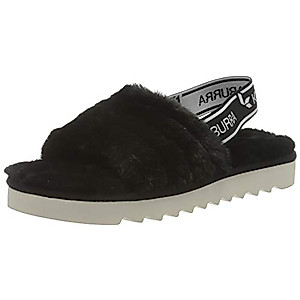 Koolaburra by UGG Unisex-Child K FUZZ'N Sandal, Black, 2 Little Kid