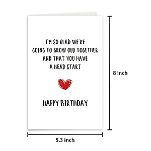 Joukfun Birthday Card for Husband, Husband Bday Card, Funny B-day Card for Older Husband, Humorous Birthday Card for Him, 30th 40th 50th 60th Birthday Card