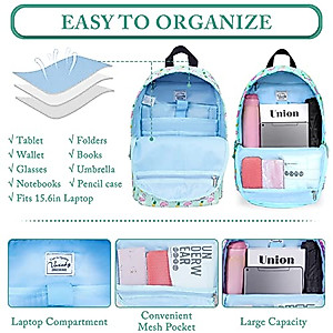 VASCHY School Backpack for Girls, Cute Schoolbag Bookbag for Kids/Teens/Middle School/College/Work Backpack for Women, Flamingos