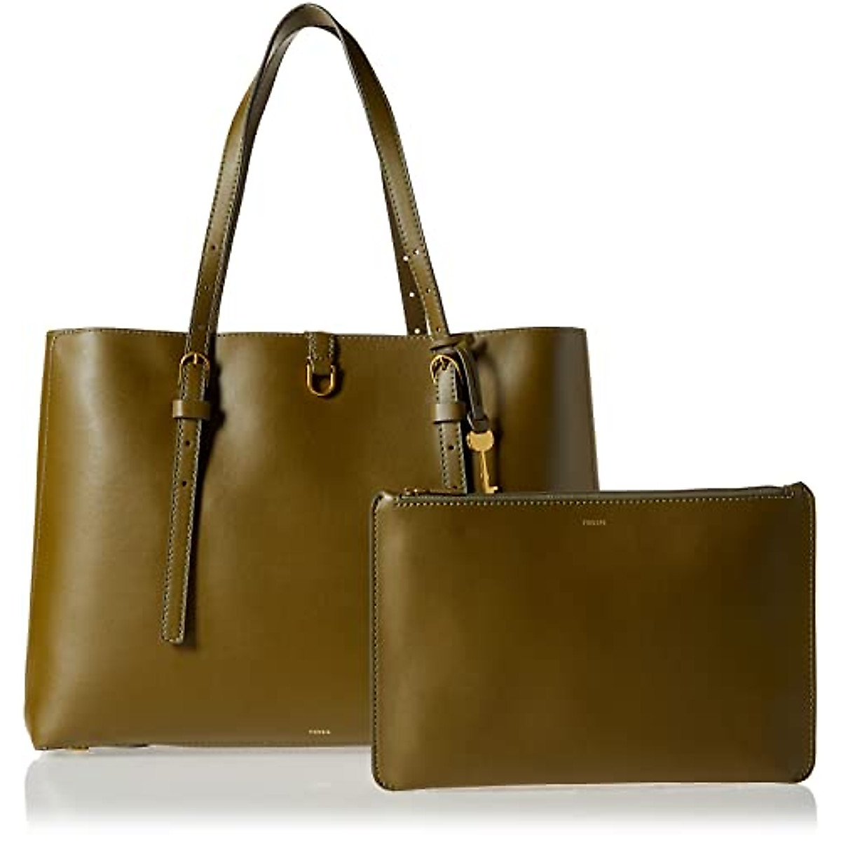 Fossil Women's Kier Vegan Cactus Leather Tote Bag Purse Handbag, Green Moss (Model: ZB1615376)