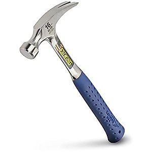 ESTWING Hammer - 16 oz Straight Rip Claw with Smooth Face & Shock Reduction Grip - E3-16S