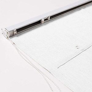 Cololeaf Roman Shade - Faux Linen, Light Filtering & Blackout, Washable Fabric, Install Hardware Included, Snow White, 1 Piece