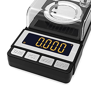 Milligram Scale 50g / 0.001g, Reloading Scale with 2X 20g Calibration Weight, High Precision Jewelry Scale with Large LCD Display, MG Scale for Gold Medicine Powder, Battery Included