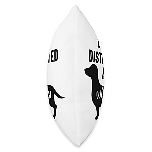 OnlineGNRLSTORE Easily Distracted by Wieners Funny Dog Dachshund Pet Lover Throw Pillow, 16x16, Multicolor