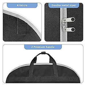 Myee 42" Heavy Duty Garment Bags for Travel Hanging Clothes Suit Bag for Closet Storage, 4" Gussetes with Pocket and Handles, Protector for Coat, Dress, Jacket, Shirts, 2 Packs