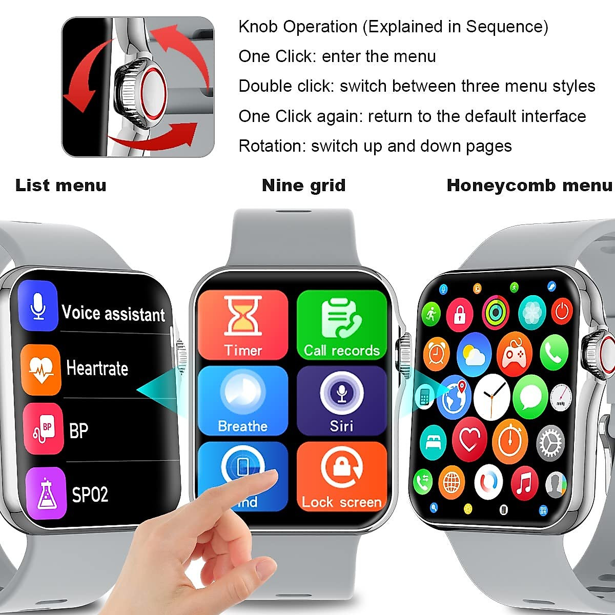 Desong Smart Watch(Answer/Make Calls), 1.7 inch Fitness Tracker,Smartwatch for Android iOS Phones,IP67 Waterproof Blood Pressure SpO2 Heart Rate Sleep Monitor for Women Men