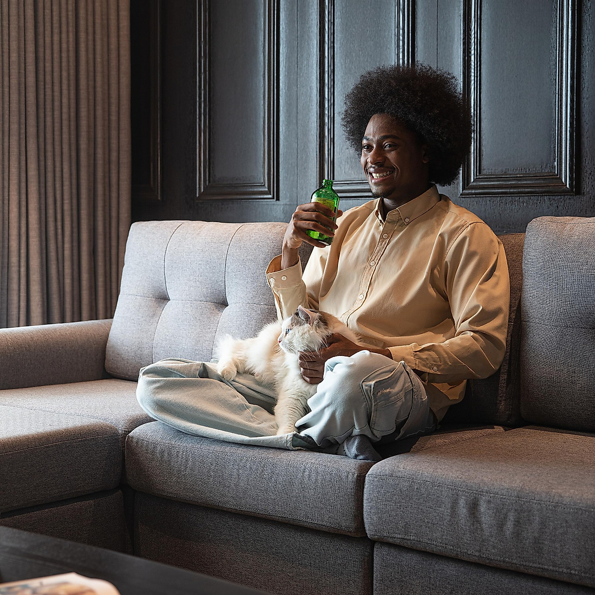 LINSY HOME Oversized Modular Sectional Sofa, RUBIK III 4 Seat Modular Sofa with Ottoman, L Shaped Corner Couch with Storage, All Covers Changeable Washable, Grey