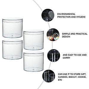 Gadpiparty Air Proof Cookie Jar 8 Pcs Home and Lid Round, Jars Chocolate Jar Party Containers with for Cylinder Cookie Wedding Treat Proof Sweets Transparent Jewelry Airtight Container Moist Small g