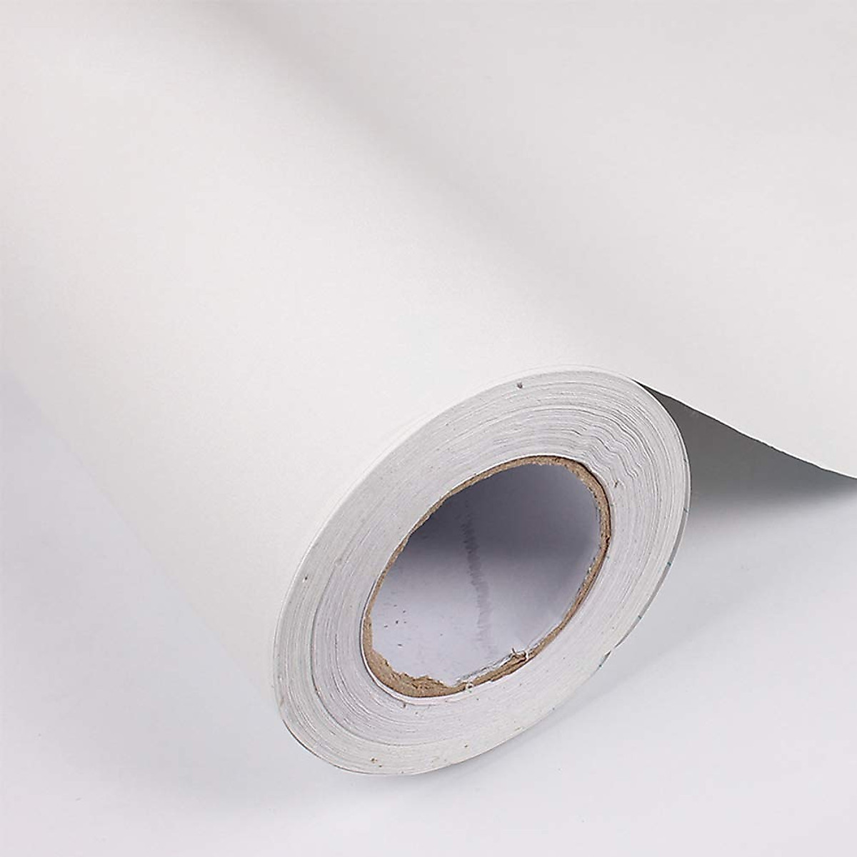 YIZUNNU Self Adhesive Contact Paper Wallpaper Furniture Film Sticker Kitchen Bedroom Wall Home Decoration,Matte White,24x118 Inch