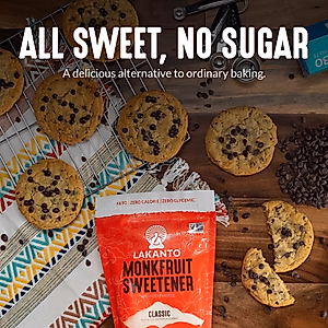 Lakanto Classic Monk Fruit Sweetener with Erythritol - White Sugar Substitute, Baking, Coffee, Tea, Zero Calorie, Keto Diet Friendly, Zero Net Carbs, Extract, Sugar Replacement (Classic White - 3 lb)