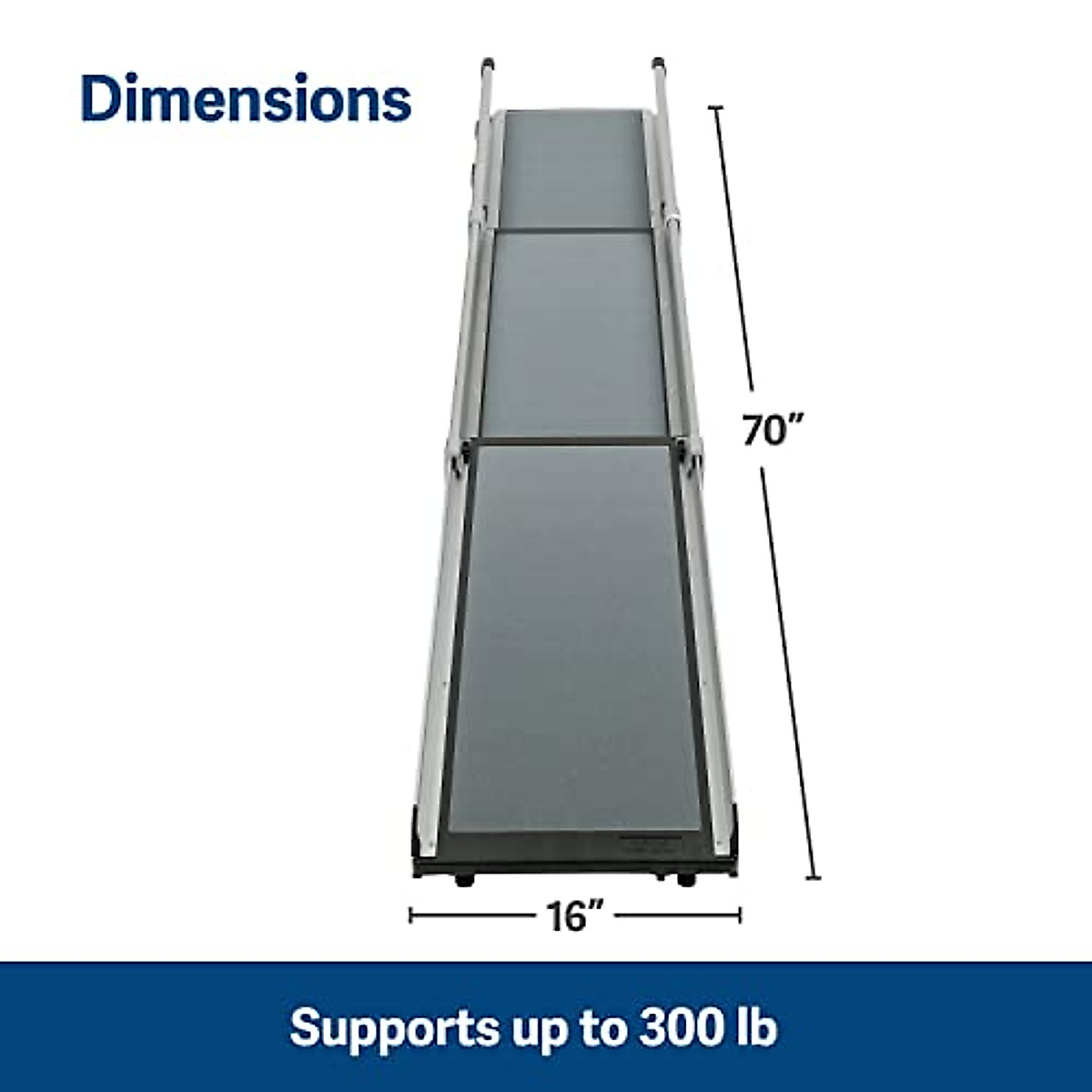 PetSafe Happy Ride Compact Telescoping Dog Ramp for Cars, Trucks, & SUVs - Extends 28 to 70 Inches, Portable Pet Ramp for Large Dogs, Non-Slip - Weighs Only 14 lb, Supports up to 300 lb