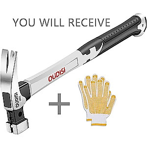 OUDISI Claw Hammer, Frame Hammer With Magnetic Nail Remover is Forged From High Carbon Steel, Rust-Resistant, Impact-Resistant, High-Hardness Hammer TX-A1