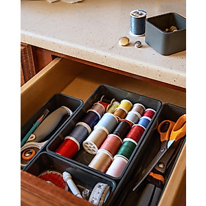 Three by Three Seattle Bamboo Fiber Stacking Organizing Bins: Eco-Friendly, Stylish, and Space-Saving Storage Solution