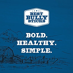 Best Bully Sticks 6 Inch All-Natural USA-Baked Bully Sticks for Dogs - 6” Easily digestible, 100% Grass-Fed Beef, Grain and Rawhide Free | 18 Pack