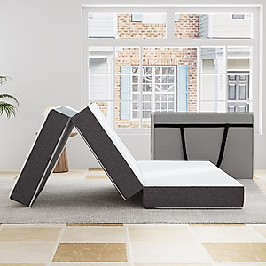 Generic Folding Mattress Topper with Storage Cover, 3 inch Tri Folding Memory Foam Mattress Topper, Twin XL Size - 38""x 78""x 3""