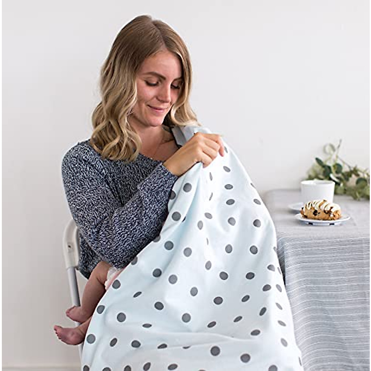 SwaddleDesigns Large Receiving Blanket, Ultimate Swaddle for Baby Boys & Girls, Softest US Cotton Flannel, Best Shower Gift, Made in USA, Little Chickies True Blue, Mom’s Choice Winner,SD-404TB