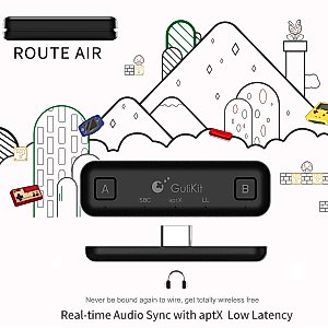 Gulikit Switch Bluetooth Adapter ,5.0 Wireless Audio Transmitter w/aptX Low Latency ,Game Voice Chat,AirPods Bluetooth Headphone Speakers Headset for Nintendo Switch & Switch Lite, PS5 PS4 PC,Black
