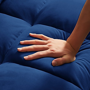 FANYE Modern Minimalist Living Room Loveseat Sofa Couch W/Pull Out Sleeper Couch Bed & Adjustable Backrest Convertible Twin Size Sofabed Bring Side Storage Pockets for Home Apartment Office