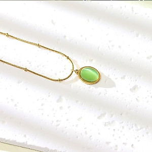 JiuZhou-non tarnish gold necklace, Wedding Anniversary, Birthday Gift for Wife,With Birthstone Pendant, Ideal Chrismas Gifts for Her, Girlfriends, Mom, gold necklaces for women, unique jewelry