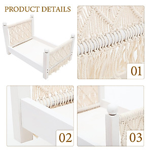 PartyKindom 1pc Newborn Photography Prop Crib Shooting Assisted Wood Hand- Woven Bed for Home/Wall/Kitchen/Room Decor