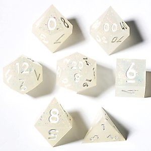 DND Dice Set MINI PLANET DND Dice Set for Dungeons and Dragons Sharp Edge DND Dice Resin DND Dice Polyhedral Dice Set Opal Color DND Dice Set Arctic Snow