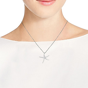AeraVida Playful Starfish Dance .925 Sterling Silver Pendant Necklace