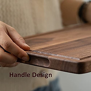 Muso Wood Walnut Cutting Board Reversible Wood Cutting Board for Kitchen Wooden Cutting Board with Juice Groove for Cutting and Charcuterie (16x11x0.8”)