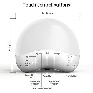 Baby Sound Machine Nursery Night Light White Noise Machine 25 Soothing Sounds Sleep Machine RGB Color Changing APP & Voice Control with Alexa Portable Lamp Timer Noise Machine Baby/Adults White