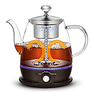 Topwit Electric Kettle, Electric Tea Kettle with Automatic Sprinkling for Tea-brewing, Keep Warm and Dual Modes Electric Tea Maker, 1L Pour Over Teapot & Hot Water Kettle with Stainless Steel Infuser