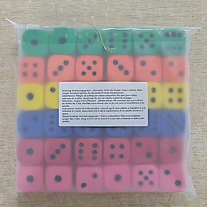 36 Pieces Foam Dice Colorful Dice Cubes Block of Dice with Number Dots for Boy Girl Over 6+, Building, Educational Toys, Math Teaching, Pastime, Party Favors and Classroom Supplies