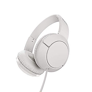 TCL Mtro200 On-Ear Wired Headphones Super Light Weight Headphones with 32mm Drivers for Huge Bass and Built-In Mic – Ash White