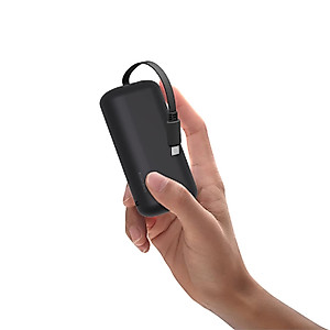 Portable Charger with Built-in USB-C Cable,10000mAh 18W PD Fast Charging Power Bank.Ultra-Compact Battery Pack Compatible with iPhone 15,15 Plus,15 Pro,Samsung Galaxy S23,S22,S21,Moto,LG (Black)