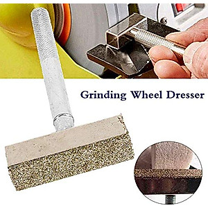 Acogedor Diamond Grinding Wheel Dresser，Diamond Stone Dresser Tool with Flat Diamond Coated Surface for Truing Grinding & Deburring Wheels